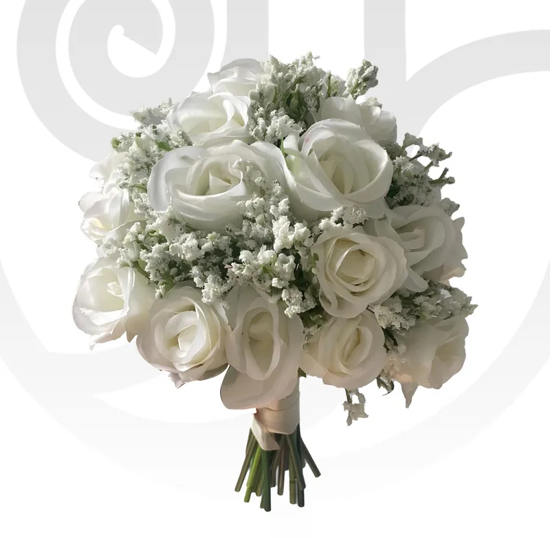 White Roses/Gypso - BuyFlowers